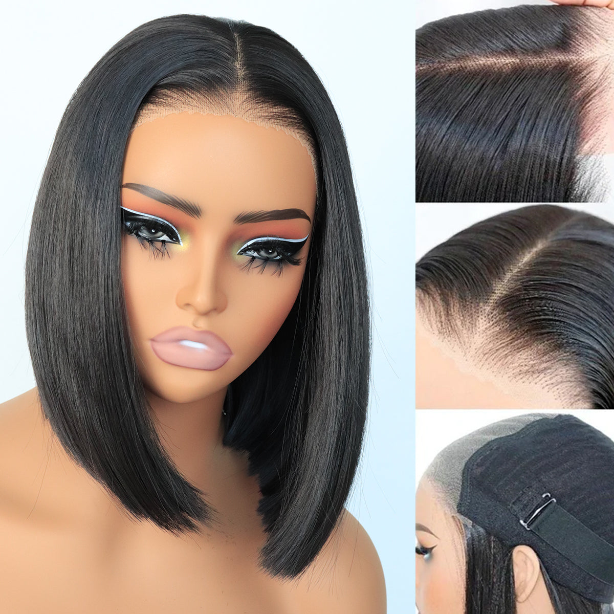 Wear and Go Glueless 9x7 Lace Front Synthetic Straight Wigs Bob Wig – U ...